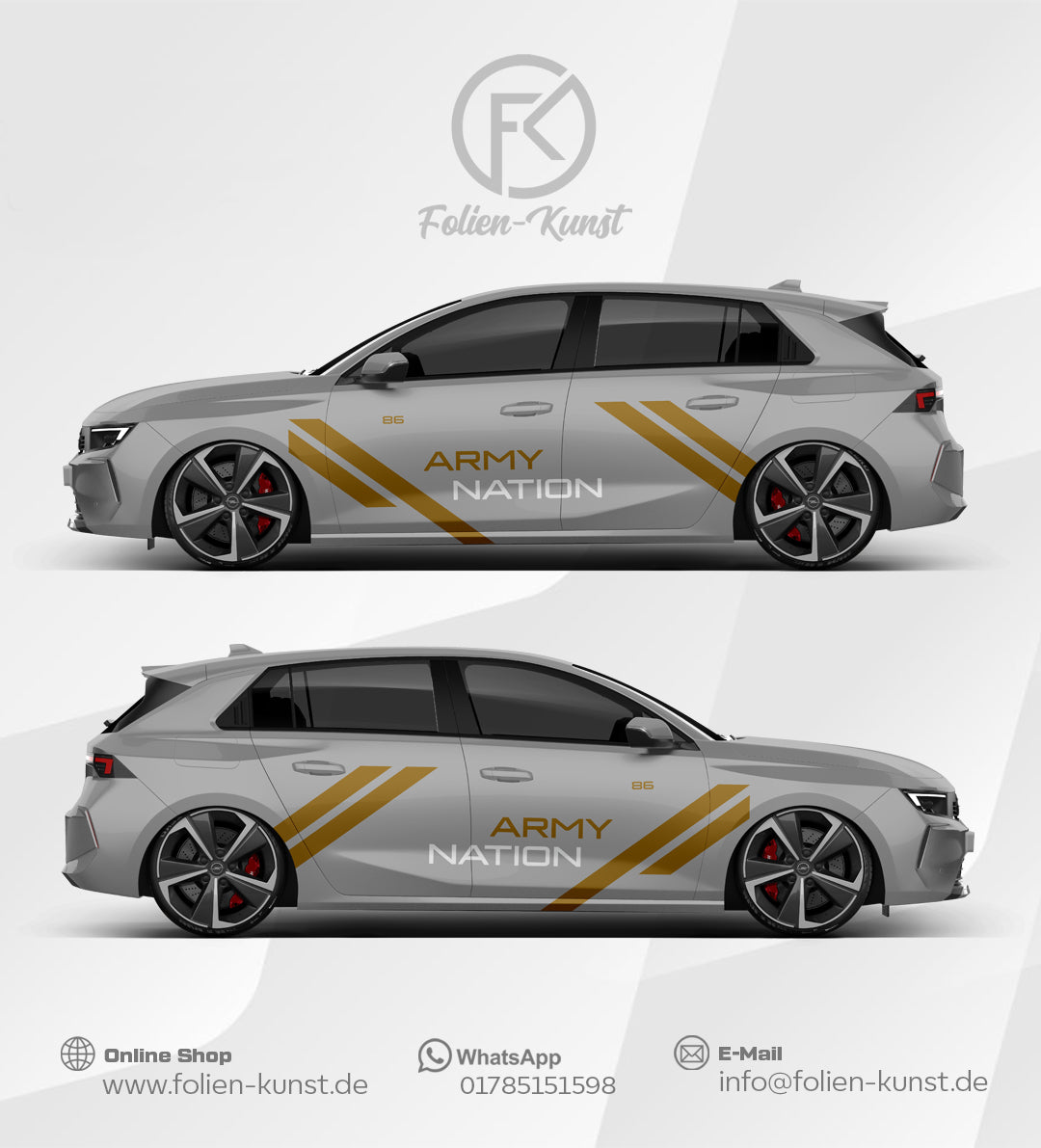 Tuning Dekor Auto Folien Design Army Nation Aufkleber #559