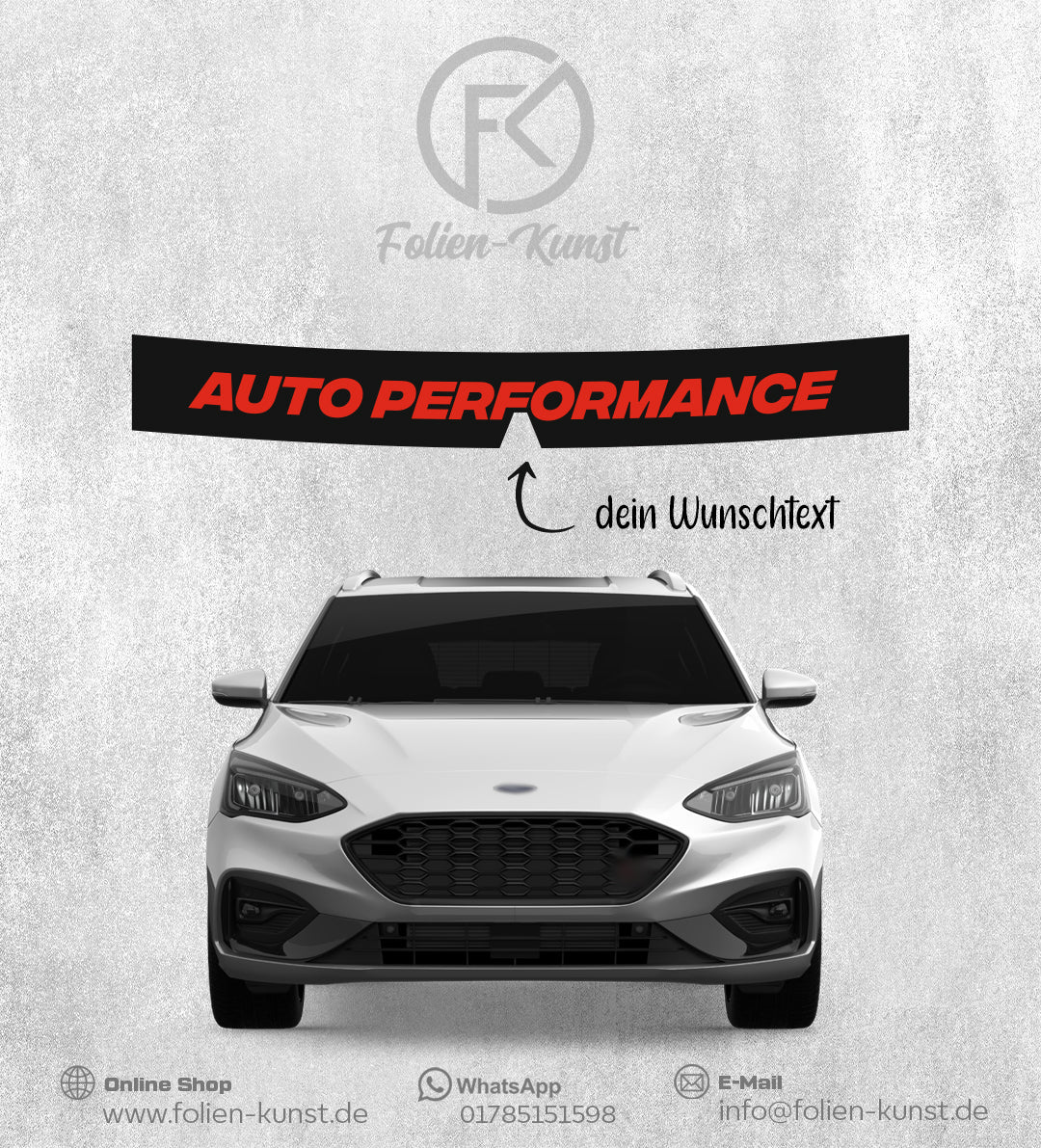 Scheibenkeil Aufkleber für Focus MK4 mit Sensor Ausschnitt #395