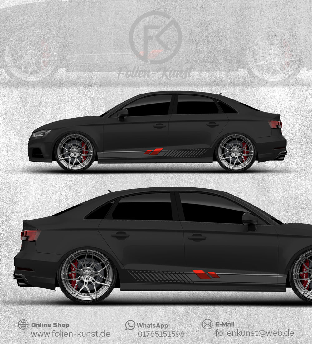 Auto Seitenstreifen Dekor Tuning Aufkleber #293