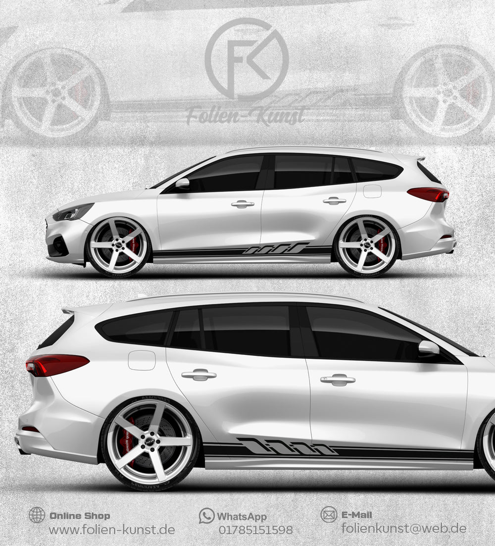 Fahrzeug Tuning Seitenstreifen Styling Design Aufkleber #297