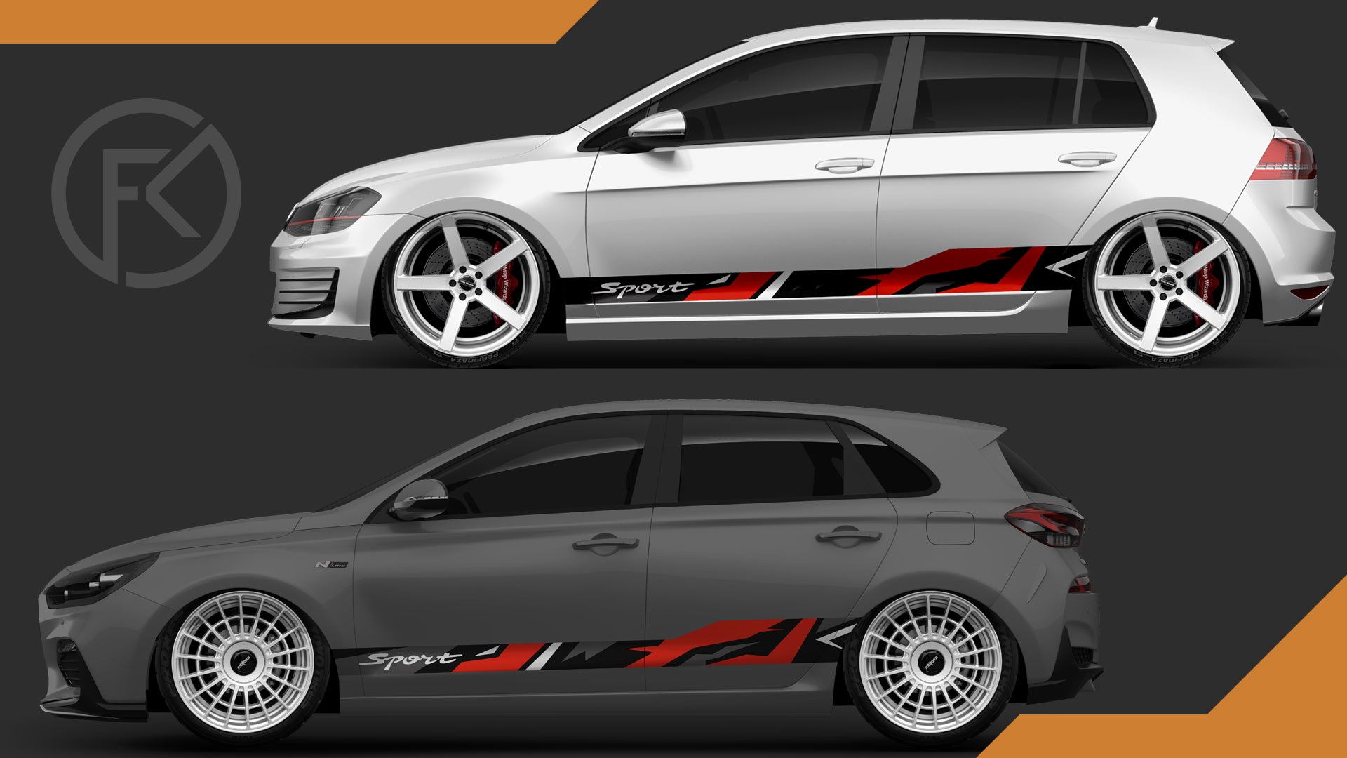 Sport Seitenstreifen Auto Styling Digitaldruck Dekor Folie Set Car Wra Sport Seitenstreifen Auto Styling Digitaldruck Dekor Folie Set Car Wra
