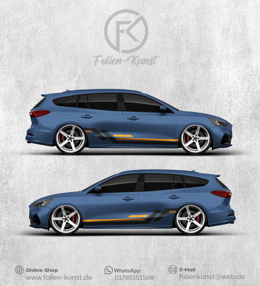 Fahrzeug Seitenstreifen Folienstyling Autodesign Aufkleber #201
